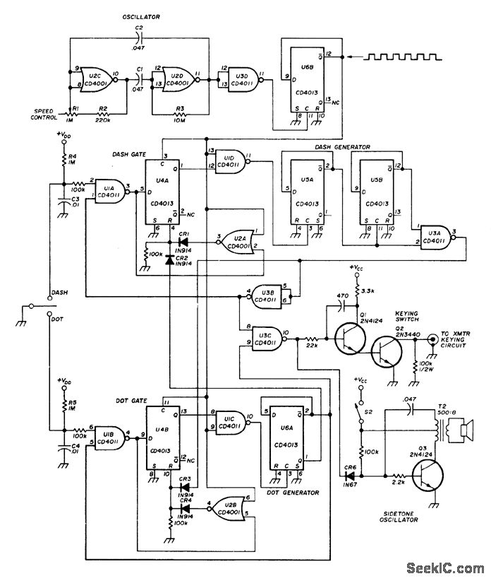 CMOS_KEYER - Control_Circuit - Circuit Diagram - SeekIC.com CMOS_KEYER - Control_Circuit - Circuit Diagram - SeekIC.com
