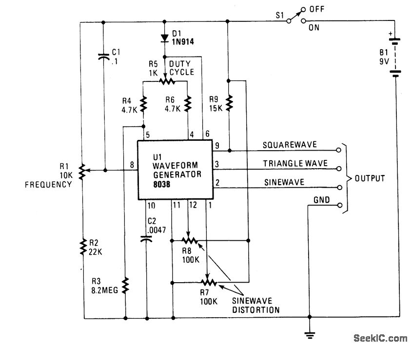 WAVEFORM_GENERATOR - Signal_Processing - Circuit Diagram - SeekIC.com WAVEFORM_GENERATOR - Signal_Processing - Circuit Diagram - SeekIC.com