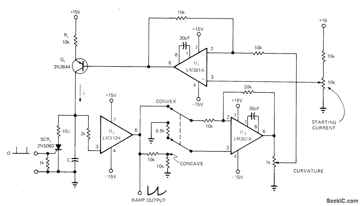 ADJUSTABLE_NONLINEAR_RAMP - Basic_Circuit - Circuit Diagram - SeekIC.com ADJUSTABLE_NONLINEAR_RAMP - Basic_Circuit - Circuit Diagram - SeekIC.com