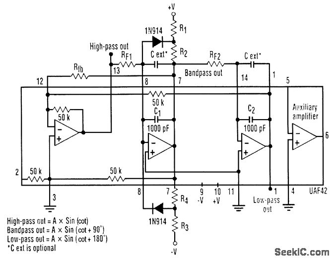 ONE_FILTER_THREE_PHASE_SINE_WAVE_GENERATOR - Signal_Processing - Circuit Diagram - SeekIC.com