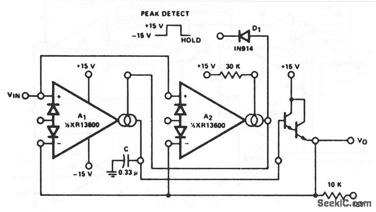 Peak Detector And Hold Amplifier Circuit Circuit Diagram