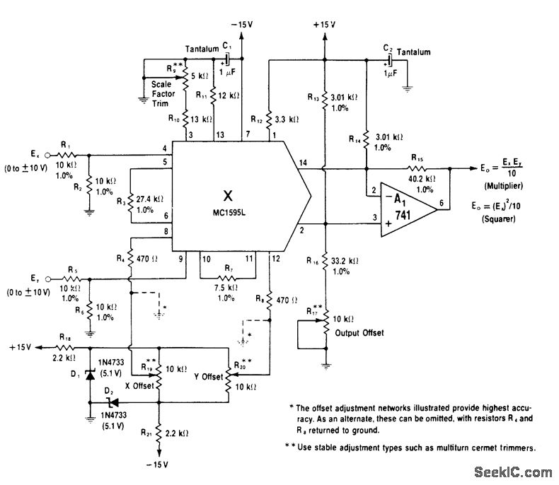 FOUR_OUADRANT_MULTIPLIER_SQUARER - Basic_Circuit - Circuit Diagram - SeekIC.com