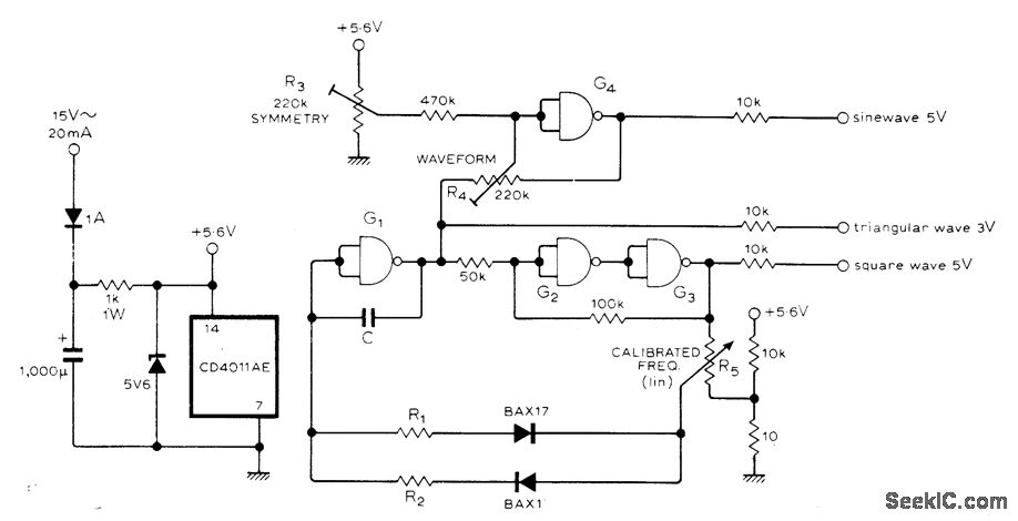 SINE_SQUARE_TRIANGLE_AT_3_5_V - Basic_Circuit - Circuit Diagram - SeekIC.com