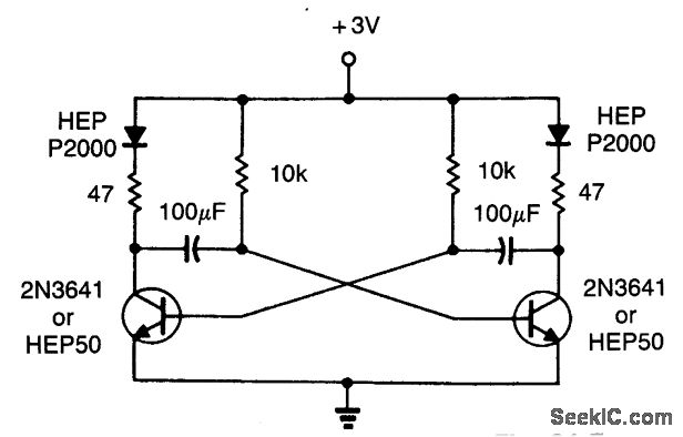 MULTIVIBRATOR_WITHLEDS - Basic_Circuit - Circuit Diagram - SeekIC.com MULTIVIBRATOR_WITHLEDS - Basic_Circuit - Circuit Diagram - SeekIC.com