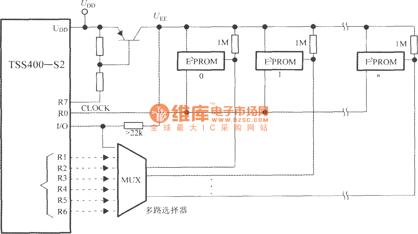 The Wiring Diagram Between Low Power Programmable Sensor Signal Processor Tss400 S2 And E2prom
