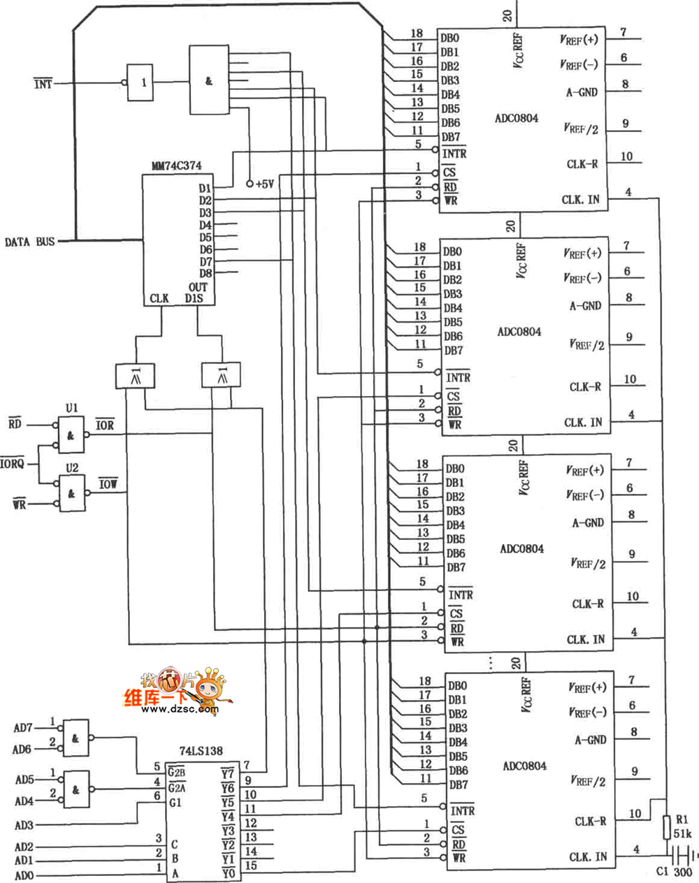 (ADC0840) Data acquisition system schematic diagram - Basic_Circuit ... (ADC0840) Data acquisition system schematic diagram - Basic_Circuit ...