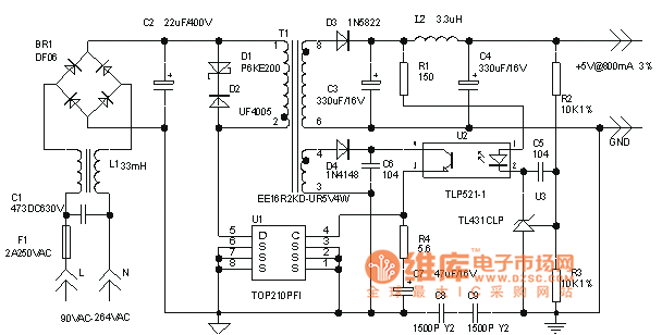 5V 4W switching regulated DC power supply circuit - Power_Supply ... 5V 4W switching regulated DC power supply circuit - Power_Supply ...