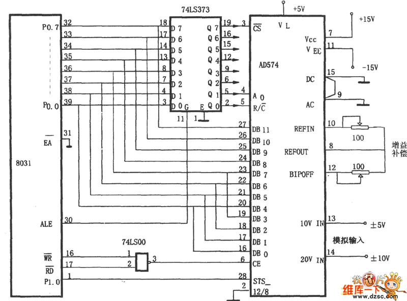 The interface circuit diagram of the AD574A and 8031 - Basic_Circuit ... The interface circuit diagram of the AD574A and 8031 - Basic_Circuit ...