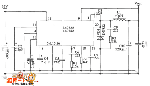 5.1V／10A regulator circuit diagram composed of L4972A、L4974A - Switching-Regulator_Circuit ...