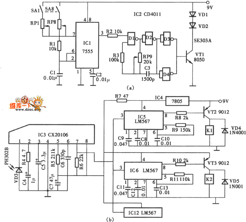 Circuit Diagram of 8-channel Infrared Ray Remote Control - Remote ... Circuit Diagram of 8-channel Infrared Ray Remote Control - Remote ...