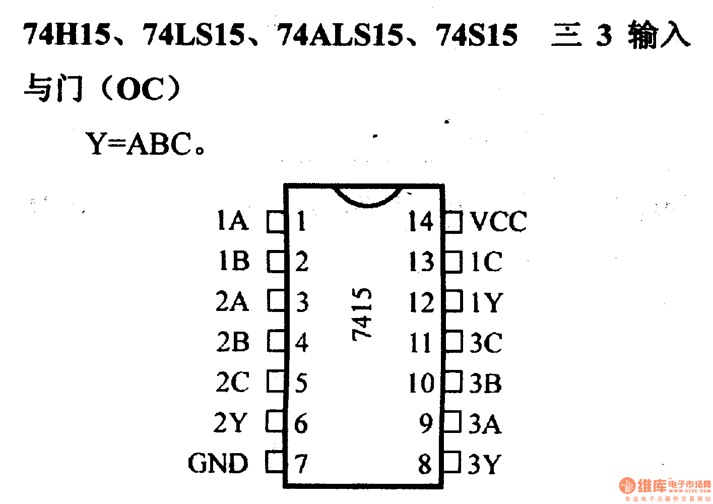 74 series digital circuit of 74H15 74LS15 3 input nand gate - Digital ... 74 series digital circuit of 74H15 74LS15 3 input nand gate - Digital ...