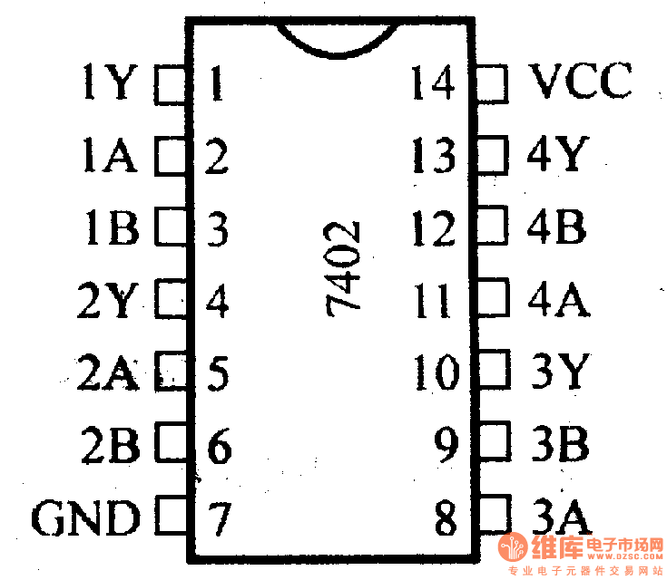 74 series digital circuit of 7402 74L02 quad-4 input nand gate - Digital_Circuit - Basic_Circuit ...
