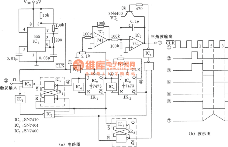 The changeable triangular wave generator (555) - Automotive_Circuit ... The changeable triangular wave generator (555) - Automotive_Circuit ...