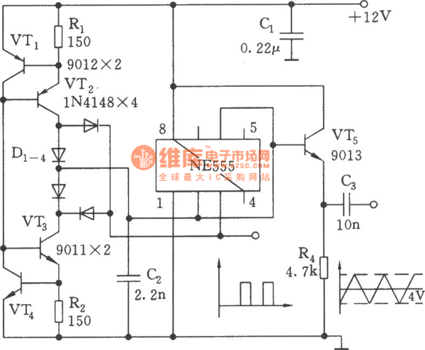 The triangular and square wave generator circuit (555) - Automotive ... The triangular and square wave generator circuit (555) - Automotive ...