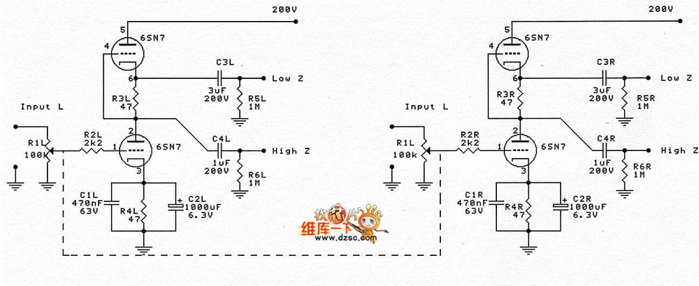 The 6sn7 classic wiring circuit - Amplifier_Circuit - Circuit Diagram - SeekIC.com