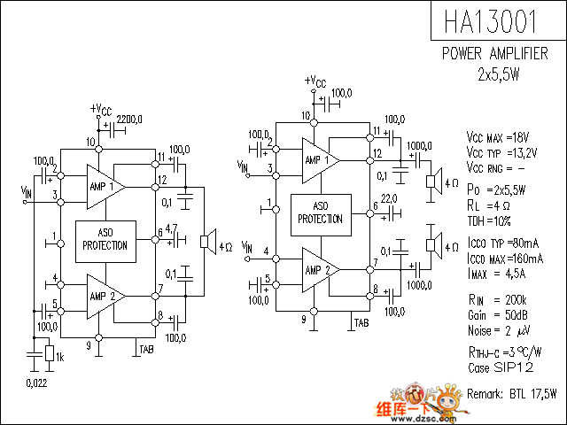 HA13001 audio IC circuit diagram - Basic_Circuit - Circuit Diagram - SeekIC.com