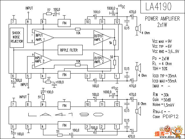 LA4190 audio IC circuit diagram - Basic_Circuit - Circuit Diagram ... LA4190 audio IC circuit diagram - Basic_Circuit - Circuit Diagram ...