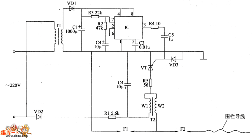 The Control Circuit Of Electric Fence Part 2 Automotivecircuit Circuit Diagram