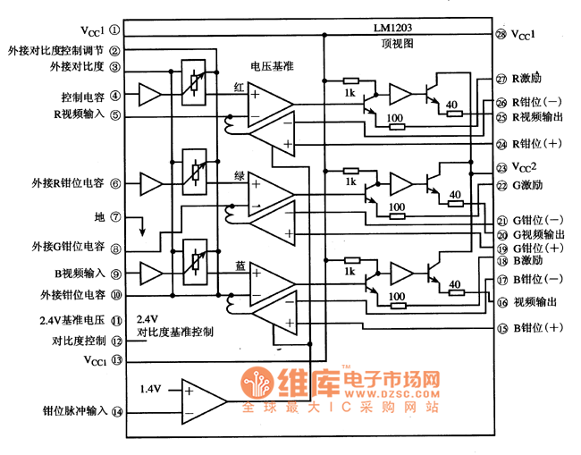 Internal Circuit Block Circuit Diagram of LM1203 Integrated Circuit ... Internal Circuit Block Circuit Diagram of LM1203 Integrated Circuit ...