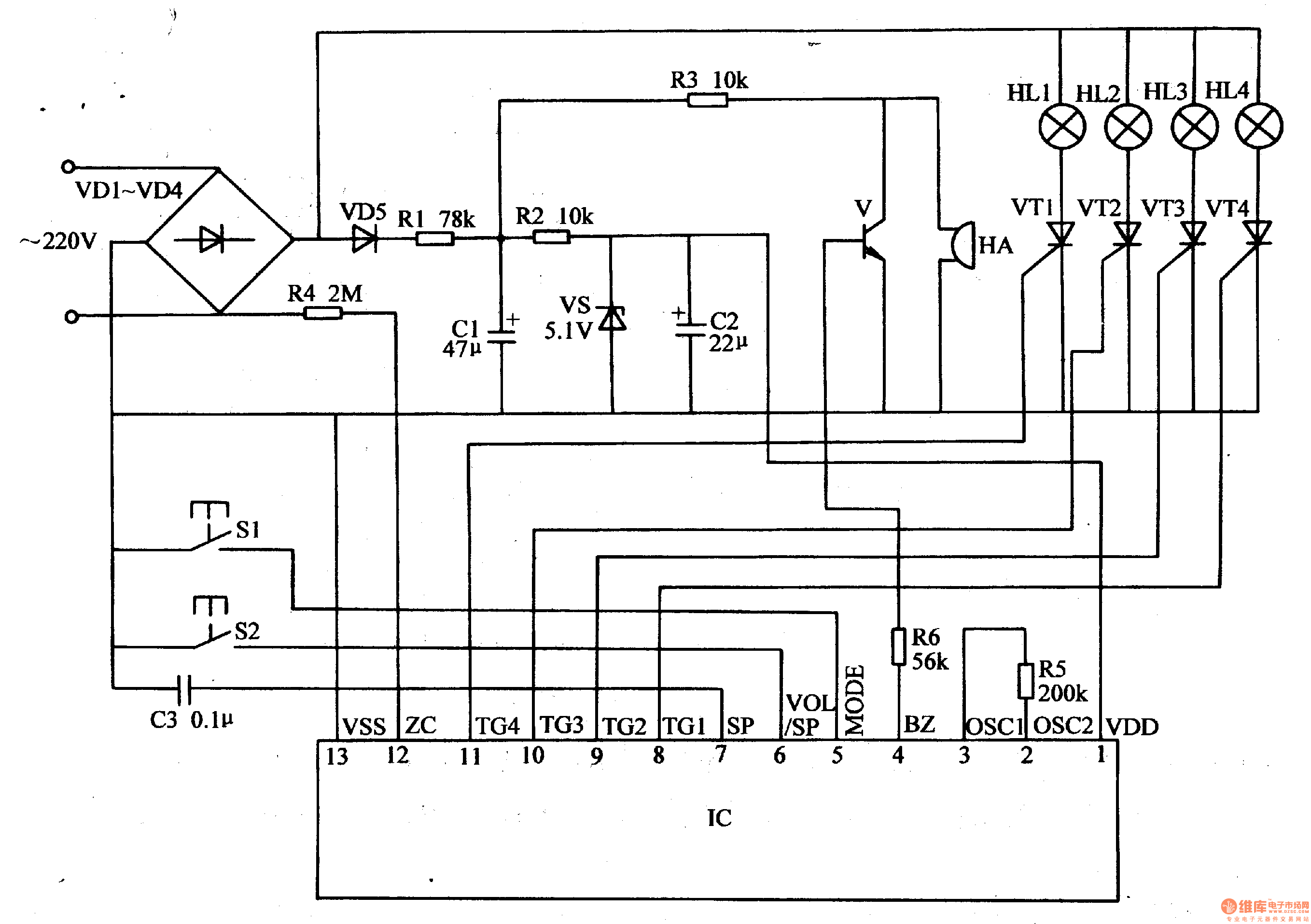 Illumination Controller 30 Control Circuit Circuit Diagram
