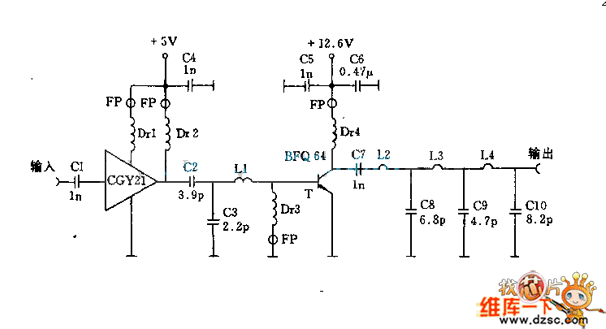 The amplifier circuit diagram with high-frequency power - Amplifier ... The amplifier circuit diagram with high-frequency power - Amplifier ...