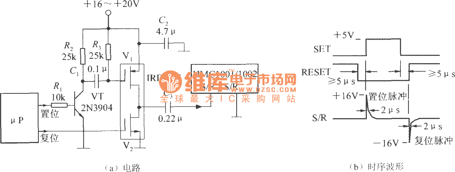 S / R ( set / reset ) pulse generator circuit ( integrated magnetic field sensor HMC1001/1002 ...