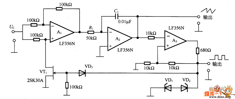 Triangle wave / square wave output voltage-controlled oscillator ... Triangle wave / square wave output voltage-controlled oscillator ...