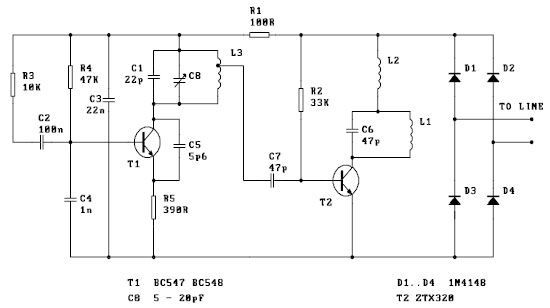 Telephone FM Transmitter - Signal_Processing - Circuit Diagram - SeekIC.com Telephone FM Transmitter - Signal_Processing - Circuit Diagram - SeekIC.com