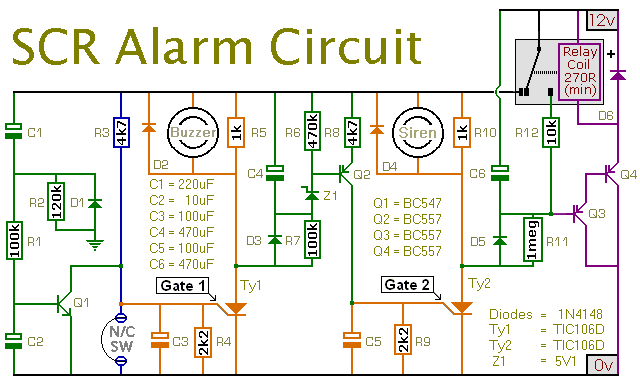 An SCR Based Burglar Alarm - Control_Circuit - Circuit Diagram - SeekIC.com An SCR Based Burglar Alarm - Control_Circuit - Circuit Diagram - SeekIC.com