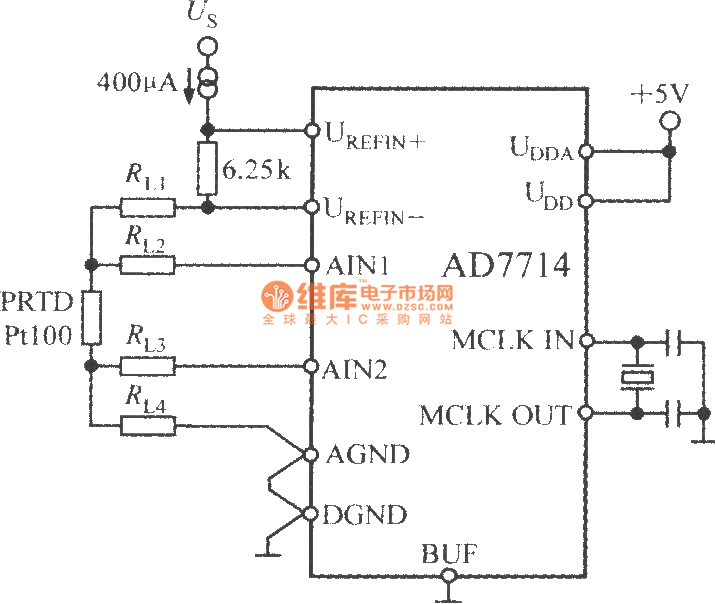 Temperature measuring circuit with 5 channel low power programmable sensor signal processor ...