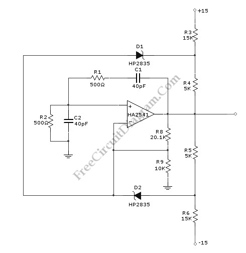 Wien-Bridge Oscillator Using HA2541 Op-Amp - Amplifier_Circuit ... Wien-Bridge Oscillator Using HA2541 Op-Amp - Amplifier_Circuit ...
