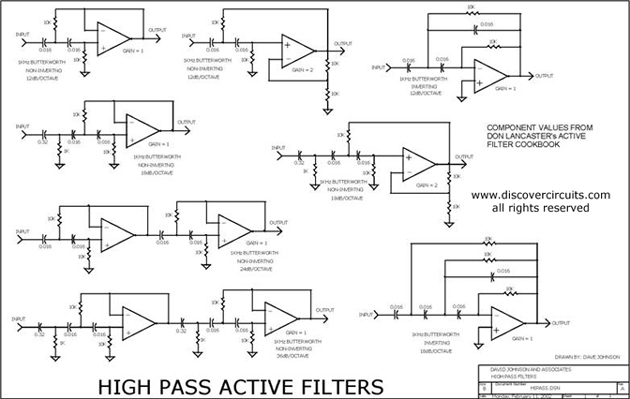 HIGH PASS ACTIVE FILTER COLLECTION - Basic_Circuit - Circuit Diagram - SeekIC.com
