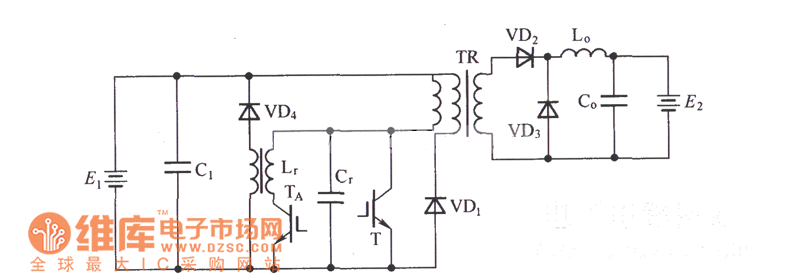 Forward type ZVT - PWM converter main circuit principle diagram - A-D_D-A_Converter_Circuit ...